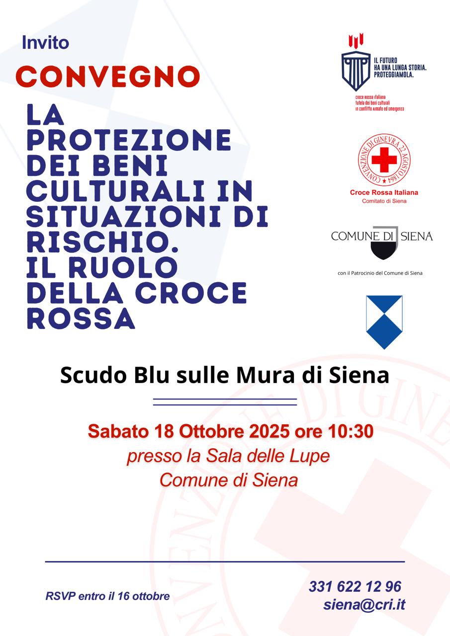 Scudo Blu di Croce Rossa Italiana sulle mura di Siena | Il Cittadino Online